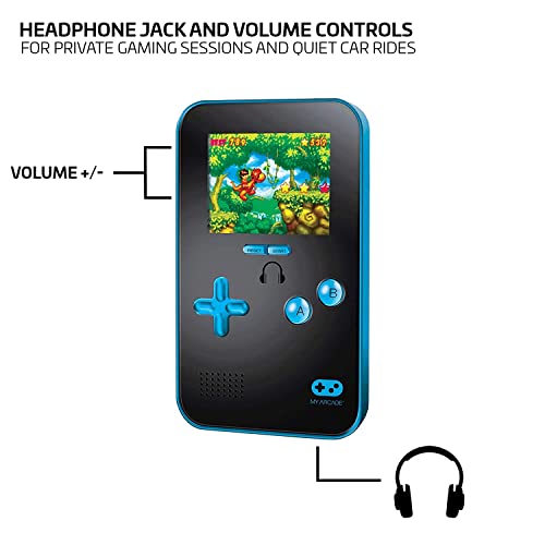 My Arcade Go Gamer Portable - Handheld Gaming System - 300 Retro Style Games - Battery Powered - Full Color Display - Volume Buttons - Headphone Jack - Electronic Games