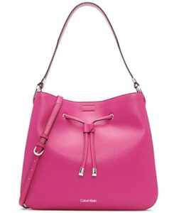 calvin klein harmony draw string bucket bag, orchid flower