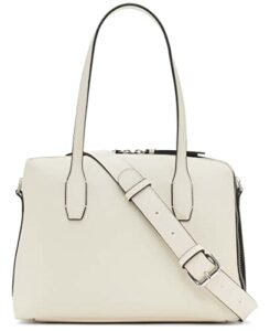 calvin klein brenda top zip satchel, cherub white