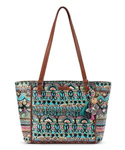 sakroots metro tote (one size, aqua one world)