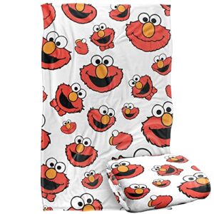 sesame street elmo face pattern officially licensed silky touch super soft throw blanket 36″ x 58″