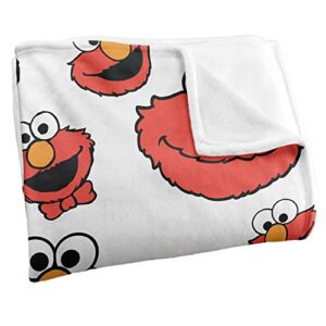 Sesame Street Elmo Face Pattern Officially Licensed Silky Touch Super Soft Throw Blanket 36" x 58"