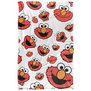 Sesame Street Elmo Face Pattern Officially Licensed Silky Touch Super Soft Throw Blanket 36" x 58"