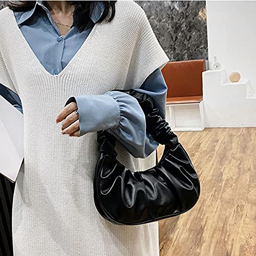 RARITYUS Women Vintage Hobo Handbag Fashion Pleated Purse Shoulder Bag Underarm Small Tote