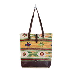 Myra Bag Owner'S Pride Tote Bag Upcycled Cotton & Hair Leather S-3050