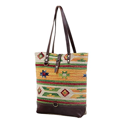 Myra Bag Owner'S Pride Tote Bag Upcycled Cotton & Hair Leather S-3050