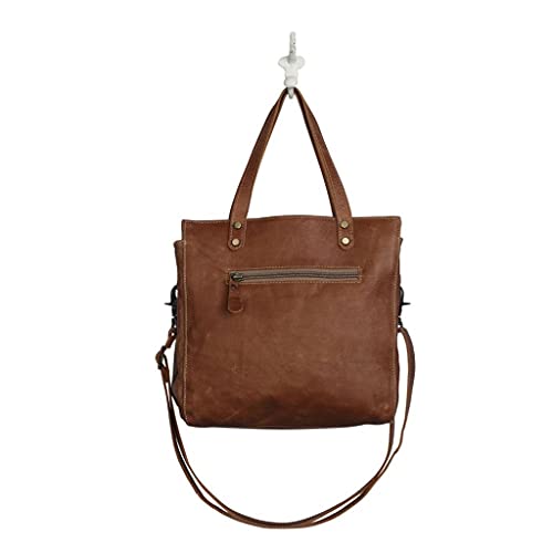 Myra Bag Square One Leather And Cowhide Bag Upcycled Cowhide & Leather S-2555