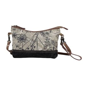 myra bag dainty delight small & cross body bag upcycled canvas & leather s-2567