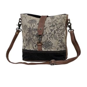 Myra Bag Debonair Shoulder Bag Upcycled Canvas & Leather S-2663