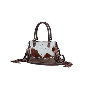 myra bag women’s cowhide satchel brown one size