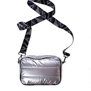 Haute Shore Drew Chill Crossbody Tote, Silver WGrey Camo Strap