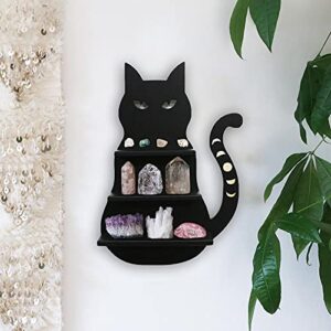 ff&yy cute black cat wall shelf,crystal moon shelf decorative for living room,dinning room,bed room,bath room,kids room(patent no.va0002292241)