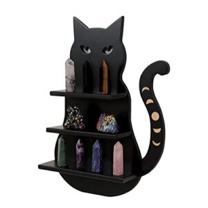 FF&YY Cute Black Cat Wall Shelf,Crystal Moon Shelf Decorative for Living Room,Dinning Room,Bed Room,Bath Room,Kids Room(Patent No.VA0002292241)