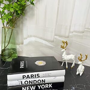 3 Pieces Fashion Decorative Book,Hardcover Modern Decorative Book Stack,Fashion Design Book Set,Display Books for Coffee Tables/Shelves(Paris/New York/London)