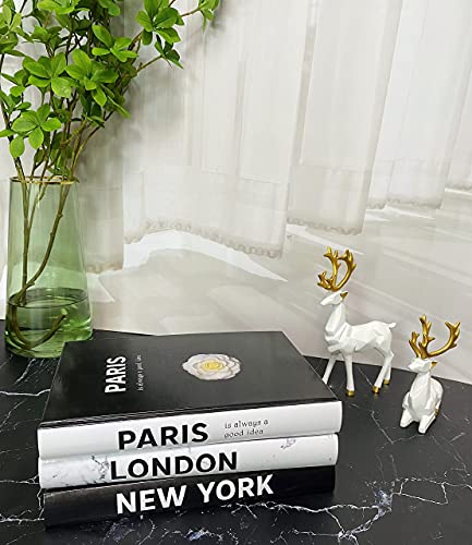 3 Pieces Fashion Decorative Book,Hardcover Modern Decorative Book Stack,Fashion Design Book Set,Display Books for Coffee Tables/Shelves(Paris/New York/London)