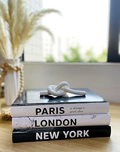 3 Pieces Fashion Decorative Book,Hardcover Modern Decorative Book Stack,Fashion Design Book Set,Display Books for Coffee Tables/Shelves(Paris/New York/London)