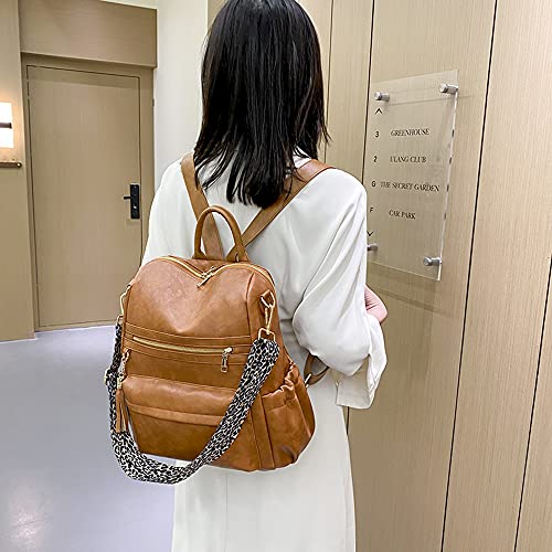 Blireana Backpack Purses Multipurpose Design Convertible Satchel Handbags,PU Leather Shoulder Bag with tassel School Bag for women,Light Gold Hardware(brown)