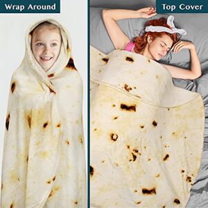 PAVILIA Tortilla Blanket Gift | Giant Tortilla Novelty Food Blanket, Double Sided X Large Tortilla Wrap Fleece Throw, Funny Gift Cool Gag Fun Gifts for Adults Kids Friends (Beige, 60 Inches)