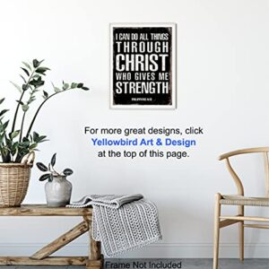 I Can Do All Things Through Christ - Philippians 4 13 - Religious Wall Decor - Christian Gifts for Men - Catholic Gifts - Inspirational Bible Verses Wall Decor - Scripture Wall Art - Jesus Wall Decor