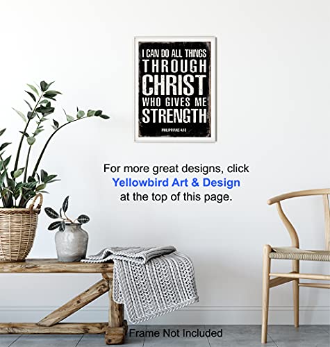 I Can Do All Things Through Christ - Philippians 4 13 - Religious Wall Decor - Christian Gifts for Men - Catholic Gifts - Inspirational Bible Verses Wall Decor - Scripture Wall Art - Jesus Wall Decor