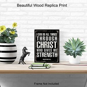 I Can Do All Things Through Christ - Philippians 4 13 - Religious Wall Decor - Christian Gifts for Men - Catholic Gifts - Inspirational Bible Verses Wall Decor - Scripture Wall Art - Jesus Wall Decor