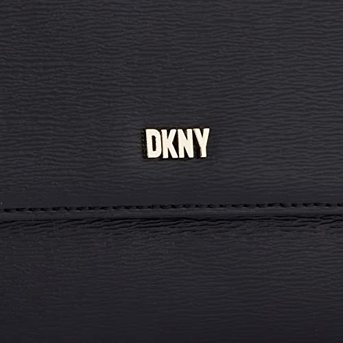 DKNY womens Dkny Bryant Md Flap Crossbody, Black/Gold, One Size US