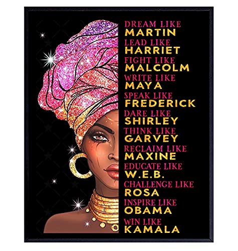 Inspirational Black Art - African American Women, Girls - African American Wall Art - Encouraging Wall Decor - Motivational Encouragement Gifts - Uplifting Inspiring Wall Decor - Positive Affirmations