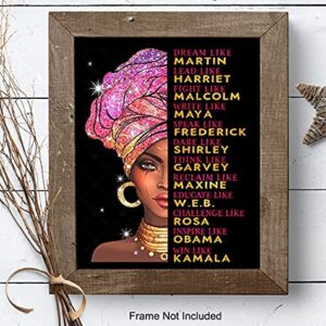 Inspirational Black Art - African American Women, Girls - African American Wall Art - Encouraging Wall Decor - Motivational Encouragement Gifts - Uplifting Inspiring Wall Decor - Positive Affirmations