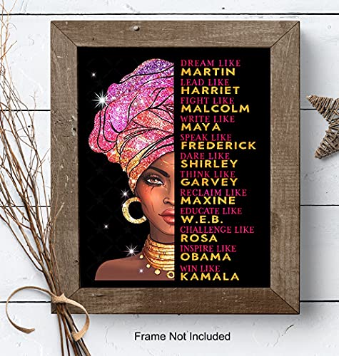 Inspirational Black Art - African American Women, Girls - African American Wall Art - Encouraging Wall Decor - Motivational Encouragement Gifts - Uplifting Inspiring Wall Decor - Positive Affirmations