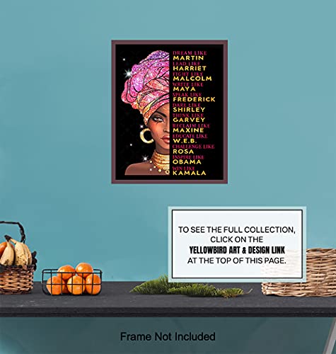 Inspirational Black Art - African American Women, Girls - African American Wall Art - Encouraging Wall Decor - Motivational Encouragement Gifts - Uplifting Inspiring Wall Decor - Positive Affirmations