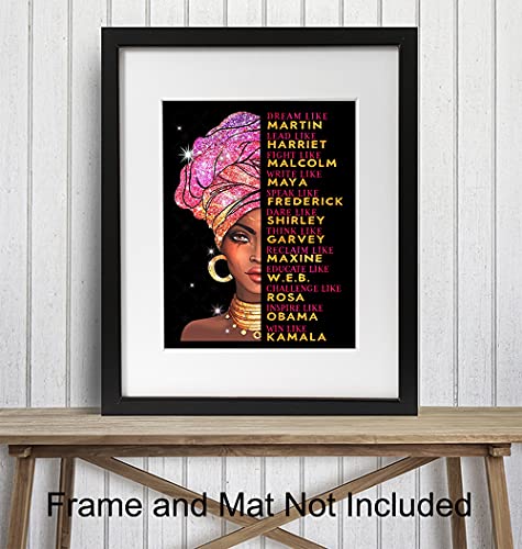 Inspirational Black Art - African American Women, Girls - African American Wall Art - Encouraging Wall Decor - Motivational Encouragement Gifts - Uplifting Inspiring Wall Decor - Positive Affirmations