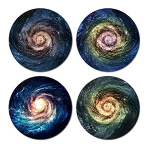 Starry Sky Vortex Round Coaster Set of Drink- Made of Polyester Fabric and Recycled Rubber Coaster Set - Set of 4