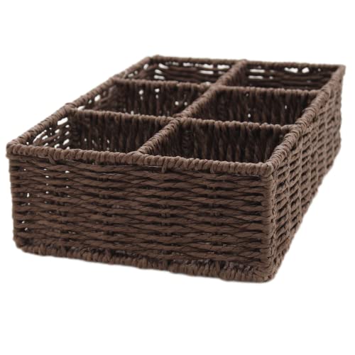 Toilet Paper Basket for Tank Topper,Woven Storage Box Cube Basket Bin Container, Shelf Cabinet(1pc) (12.20''L x 8.26''W x 3.93''H-04K)