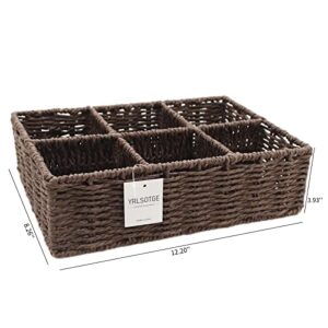 Toilet Paper Basket for Tank Topper,Woven Storage Box Cube Basket Bin Container, Shelf Cabinet(1pc) (12.20''L x 8.26''W x 3.93''H-04K)