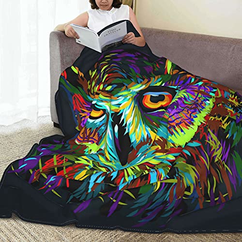 WOWUSUO Owl Blanket Bird Throw Bed Blankets Cozy Lightweight Soft Bedding for Sofa Bed Office Travel 60x50 inches, Multicolor