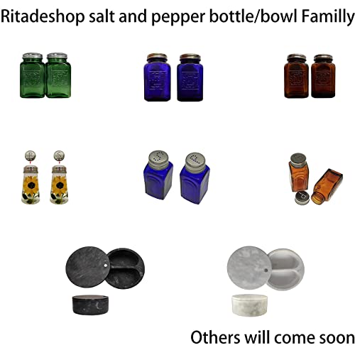 Ritadeshop Depression Style Glass Salt and Pepper Shakers (Green)