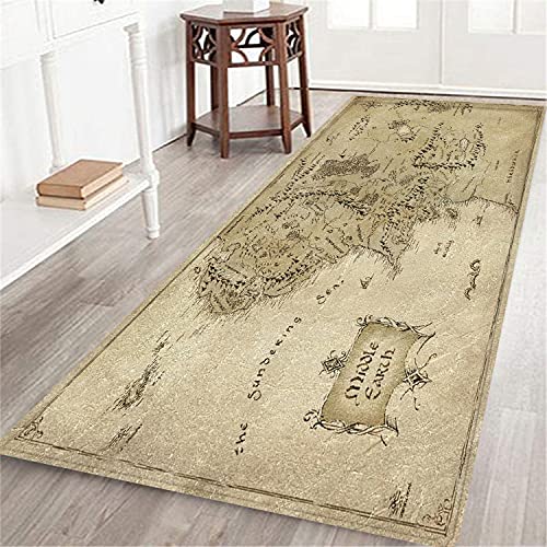 NANITHG Large Area Rugs,Middle Earth maps,Bedroom Rugs Home Decor Floor Carpet Inside Floor Mat Door Rugs