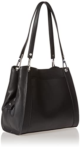 Calvin Klein Reyna Novelty Triple Compartment Shoulder Bag, Black/Silver Combo,One Size