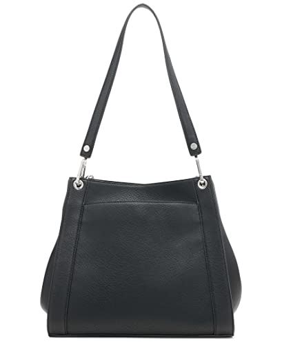 Calvin Klein Reyna Novelty Triple Compartment Shoulder Bag, Black/Silver Combo,One Size