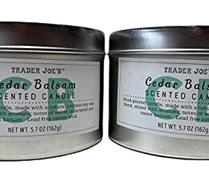 Trader Joe's Cedar Balsam Scented Candle, 5.7 oz (Pack of 2)