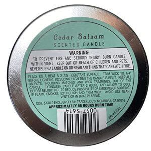 Trader Joe's Cedar Balsam Scented Candle, 5.7 oz (Pack of 2)