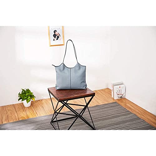 BOSTANTEN Women Handbags Designer Shoulder Tote Bag Soft Genuine Leather Purse Bundle with Women Leather Wallet RFID Blocking Small Bifold Wallet with ID Window