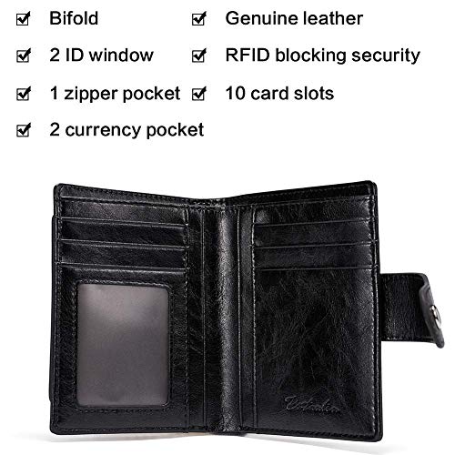 BOSTANTEN Women Designer Handbags Soft Leather Purses and Handbags Satchel Shoulder Bag Bundle with Women Leather Wallet RFID Blocking Small Bifold Wallet with ID Window