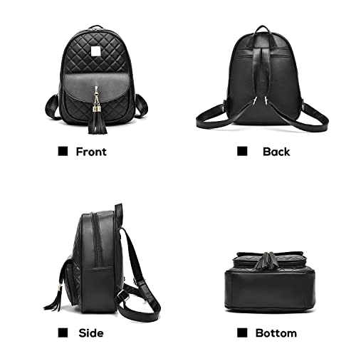 Lanpet Women’s Fashion Backpack Purse 3-pieces PU Leather Shoulder Bags Ladies Travel Bookbag Casual Backpack 3 in 1 Set