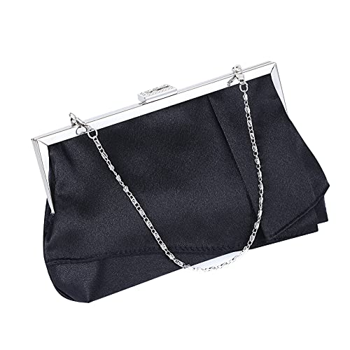 trhillsbrad Clutch Purses for Women Evening Bag Envelope Clutch Shoulder Handbag For Wedding (02Black)