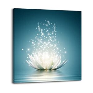 misolaxi lotus flower canvas prints art for bedroom lotus flower pictures prints white floral bloom blossom close up pictures prints on canvas wall decoration for bedroom framed 16″x16″