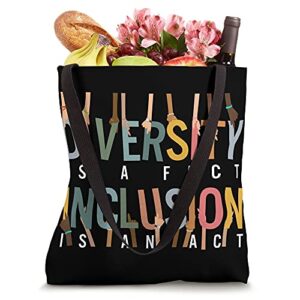 Diversity Fact Inclusion Act Anti Racism Equality Advocate Tote Bag