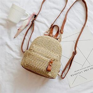 zyymmnn casual straw women backpacks wicker woven travel bag beach rattan purses mini straw backpack female sac 17x18x11cm-1