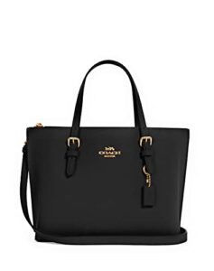 coach womens mollie tote 25 (im/black true red)