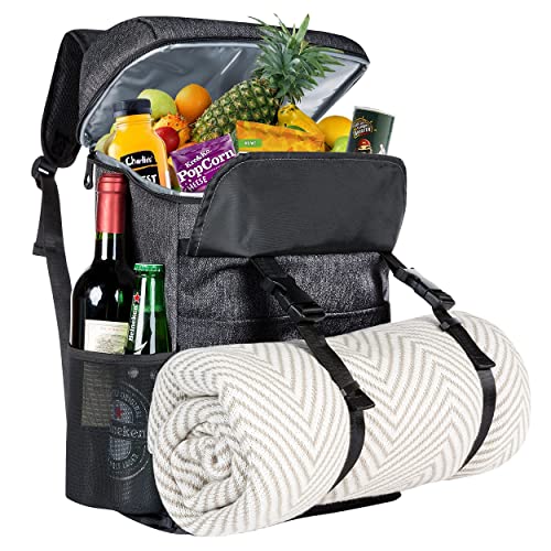 Picnic Basket, Picnic Backpack, with Cooler Compartment, Insulated, Leak Proof, Waterproof, Picnic Bag,Picnic Baskets for 2 to 4, Large Capacity 7.1 Gallons